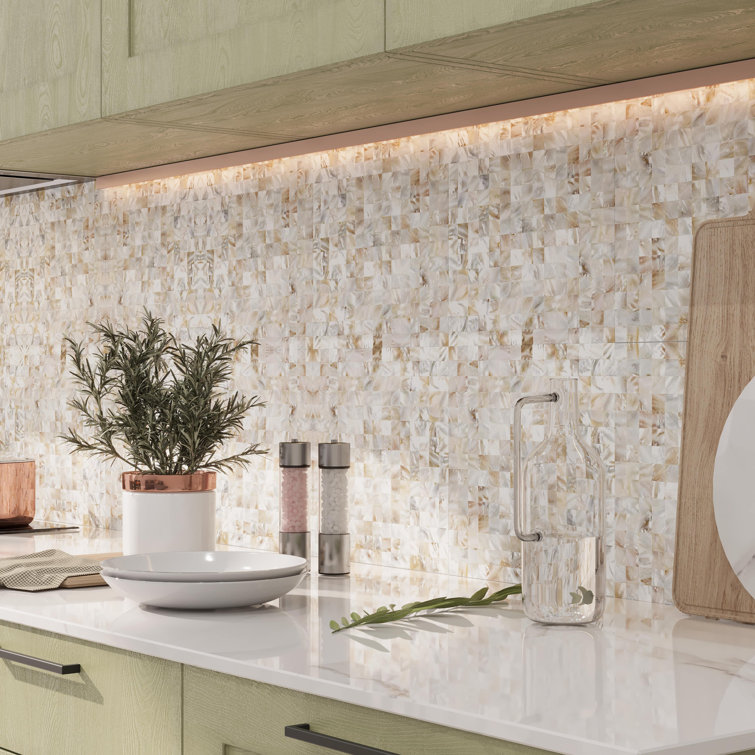 Peel and stick mother of pearl backsplash store